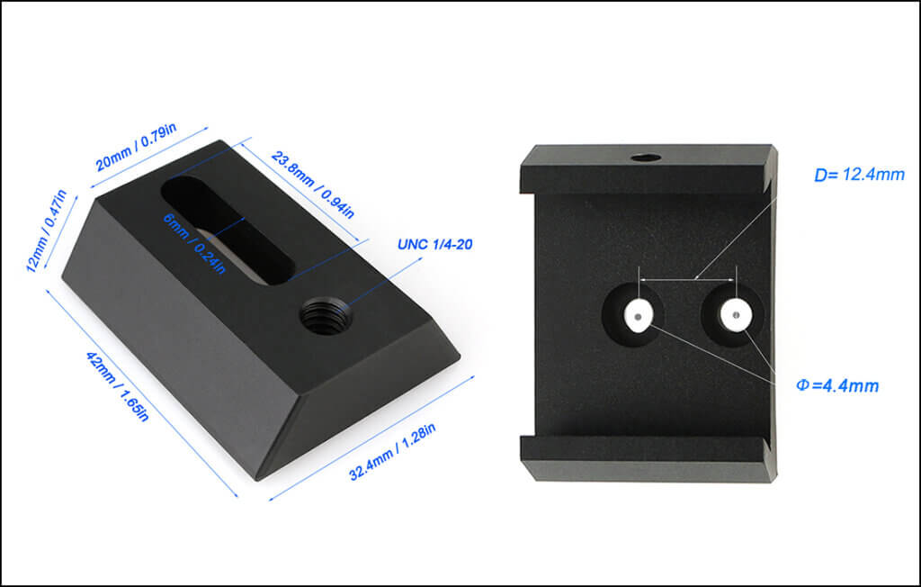 Dovetail Base and Mounting Plate Set for Finderscopes